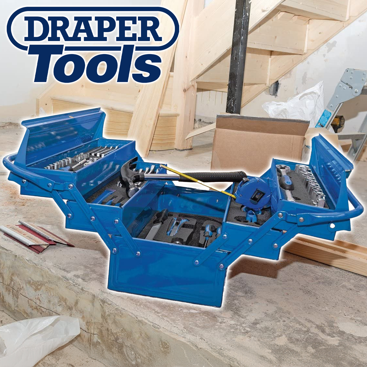 Draper Cantilever Tool Chest With 90pc Tools & Foam Inserts - Exclusive ...